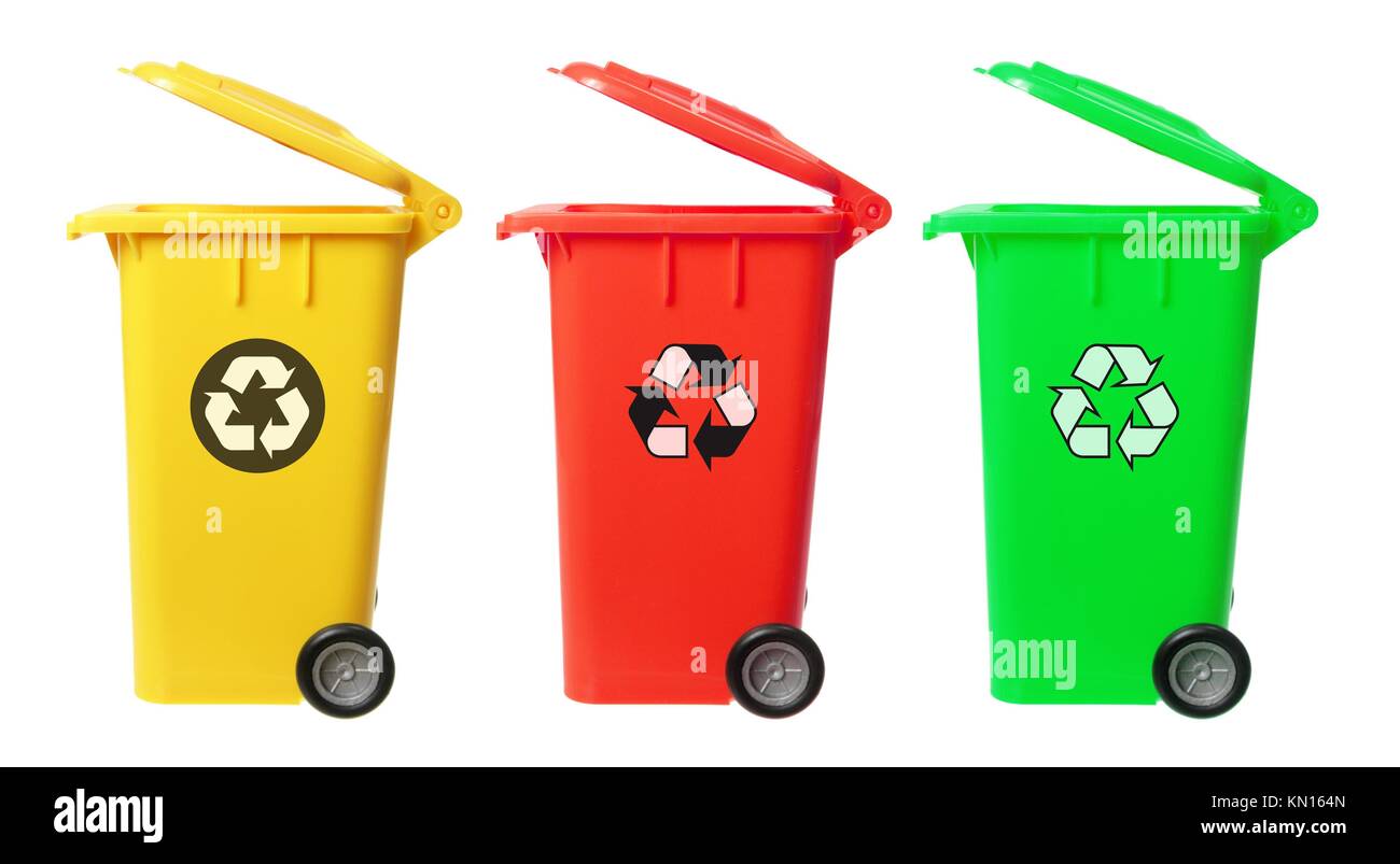 Garbage Bin on White Background Stock Photo - Alamy