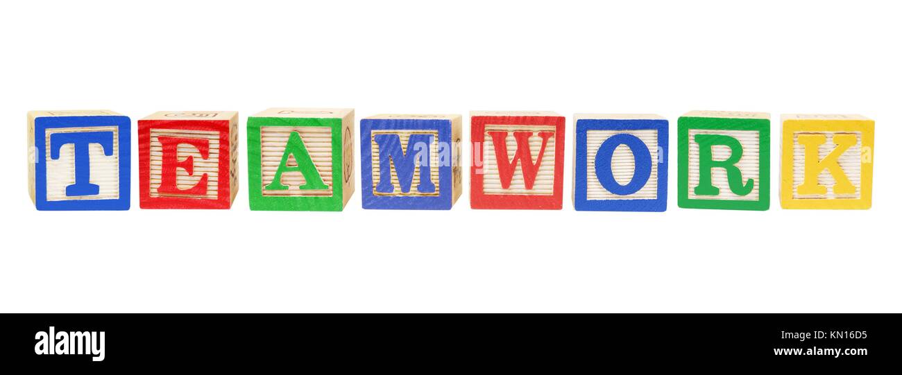 Alphabet Blocks with Teamwork Concept on White Background Stock Photo ...