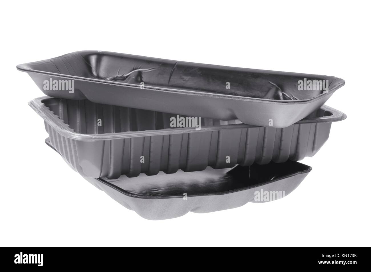 Stack of Food Trays on White Background Stock Photo - Alamy