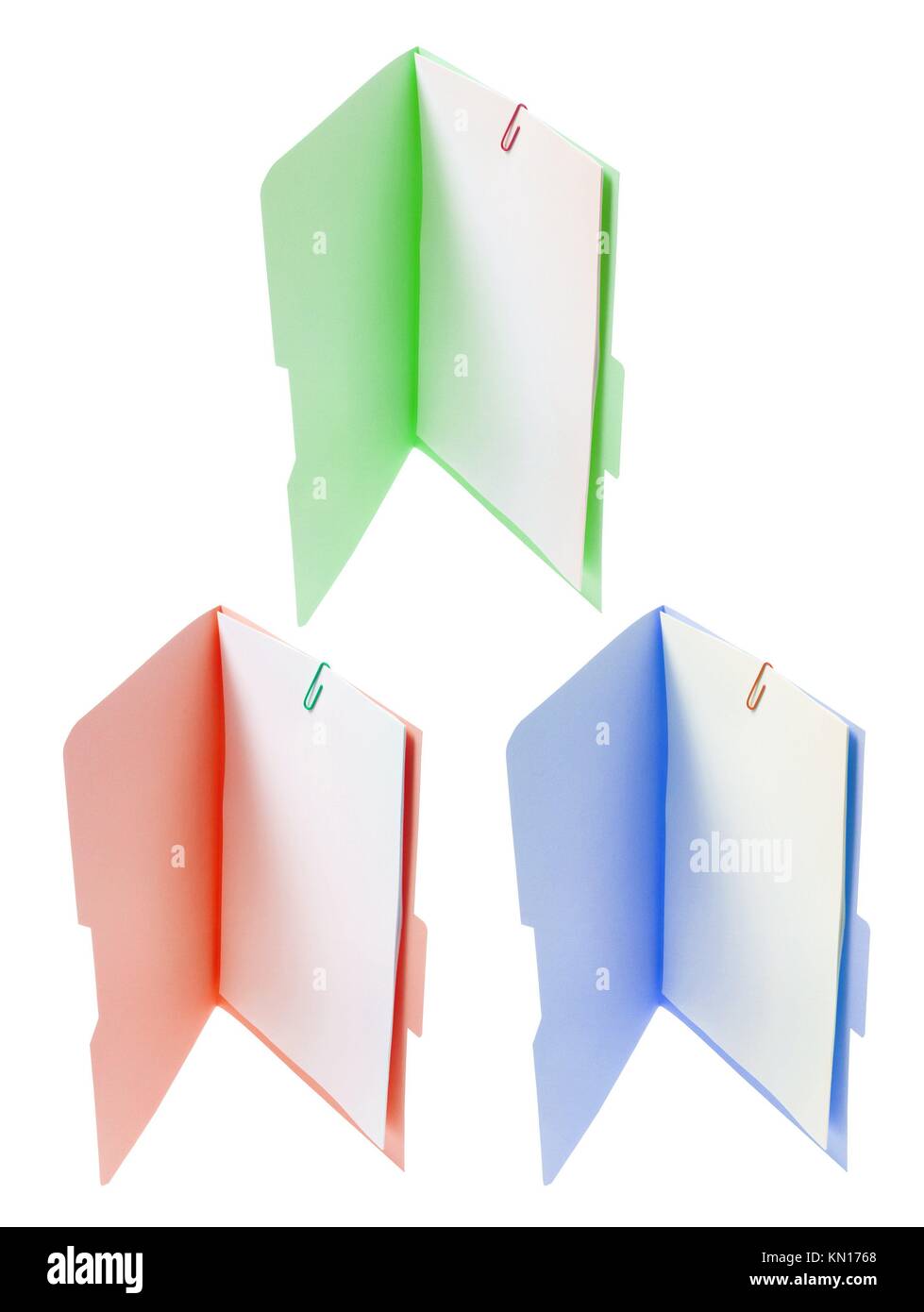 Folders on White Background Stock Photo - Alamy