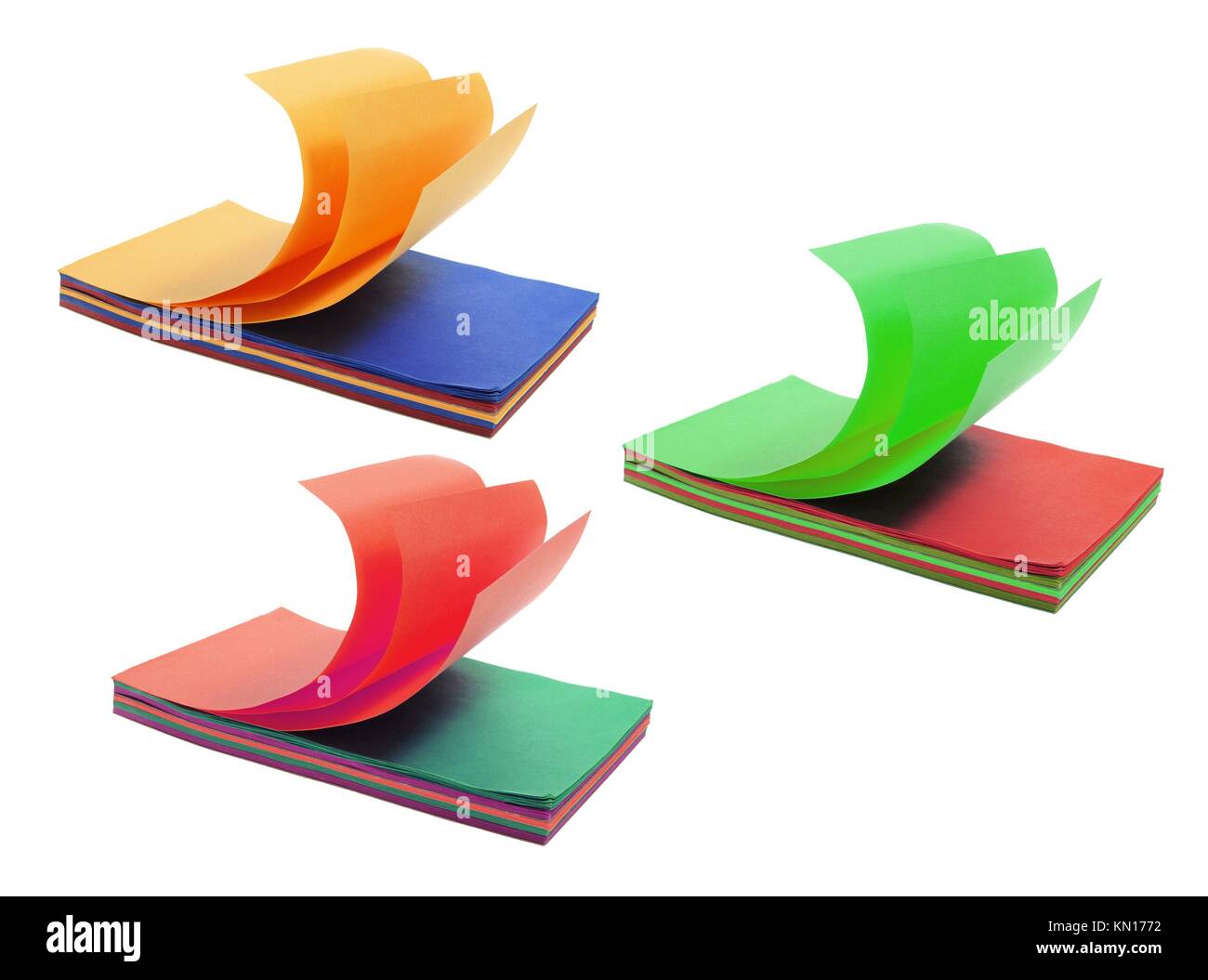 Color Paper Pads on White Background Stock Photo - Alamy