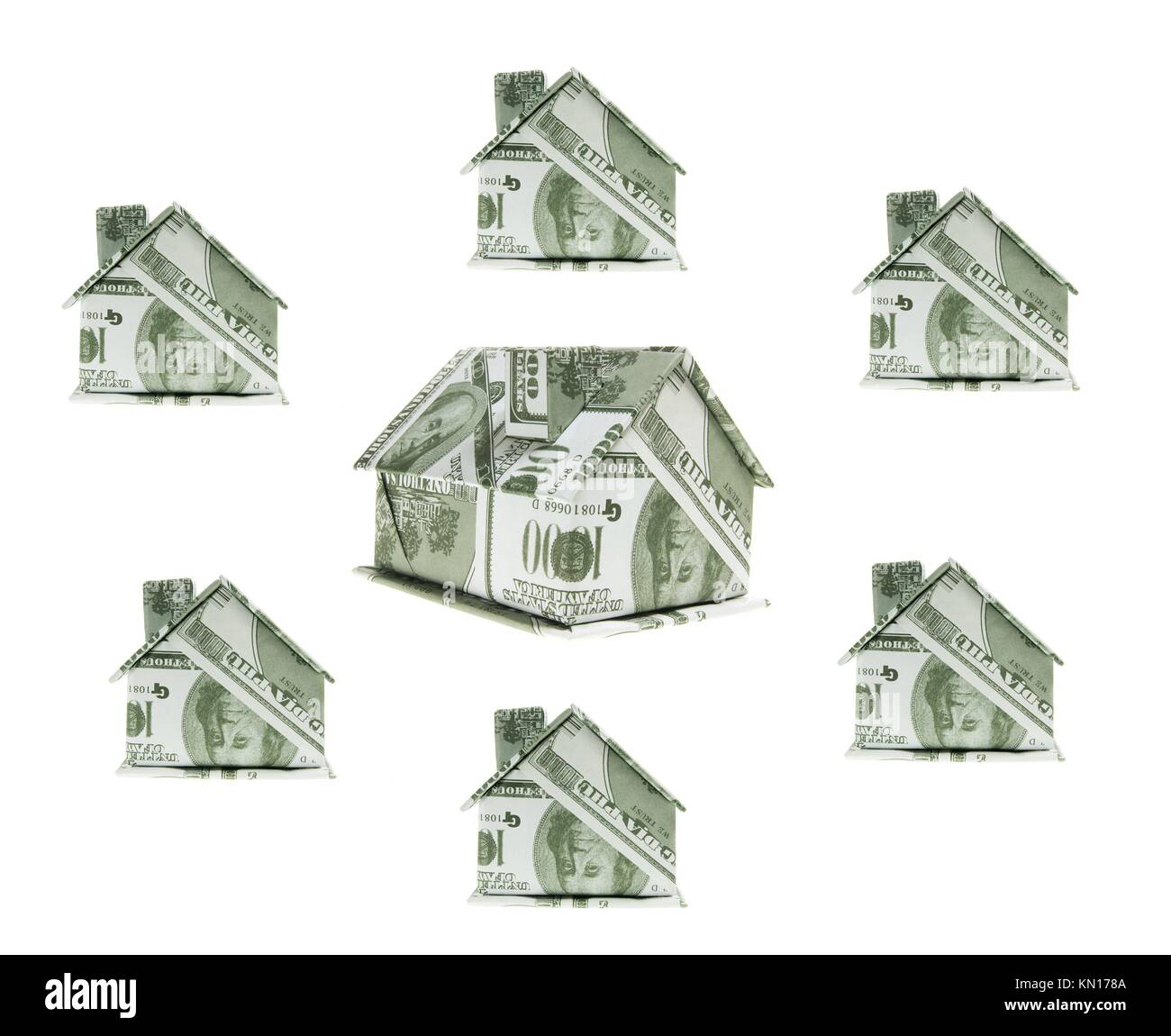 Miniature Paper Buildings on White Background Stock Photo - Alamy
