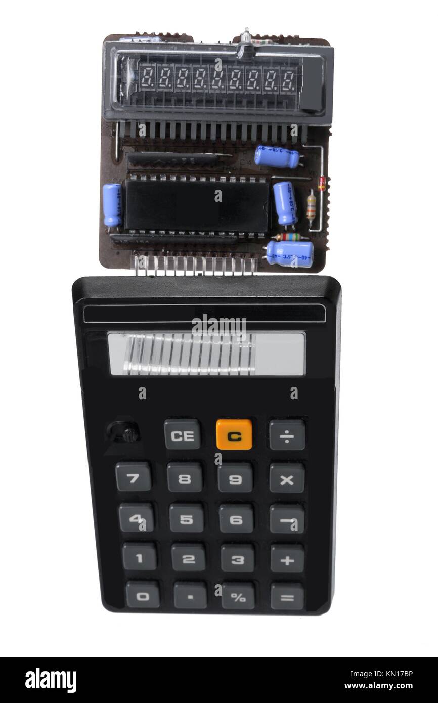 Broken Calculator on White Background Stock Photo - Alamy