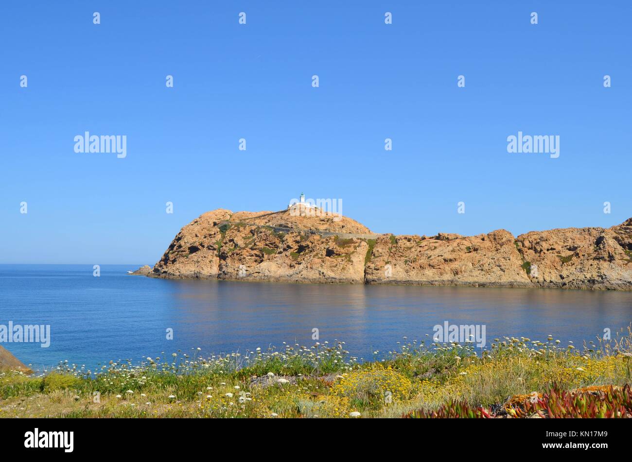 Lighthouse View of Isula Rossa Stock Photo - Alamy