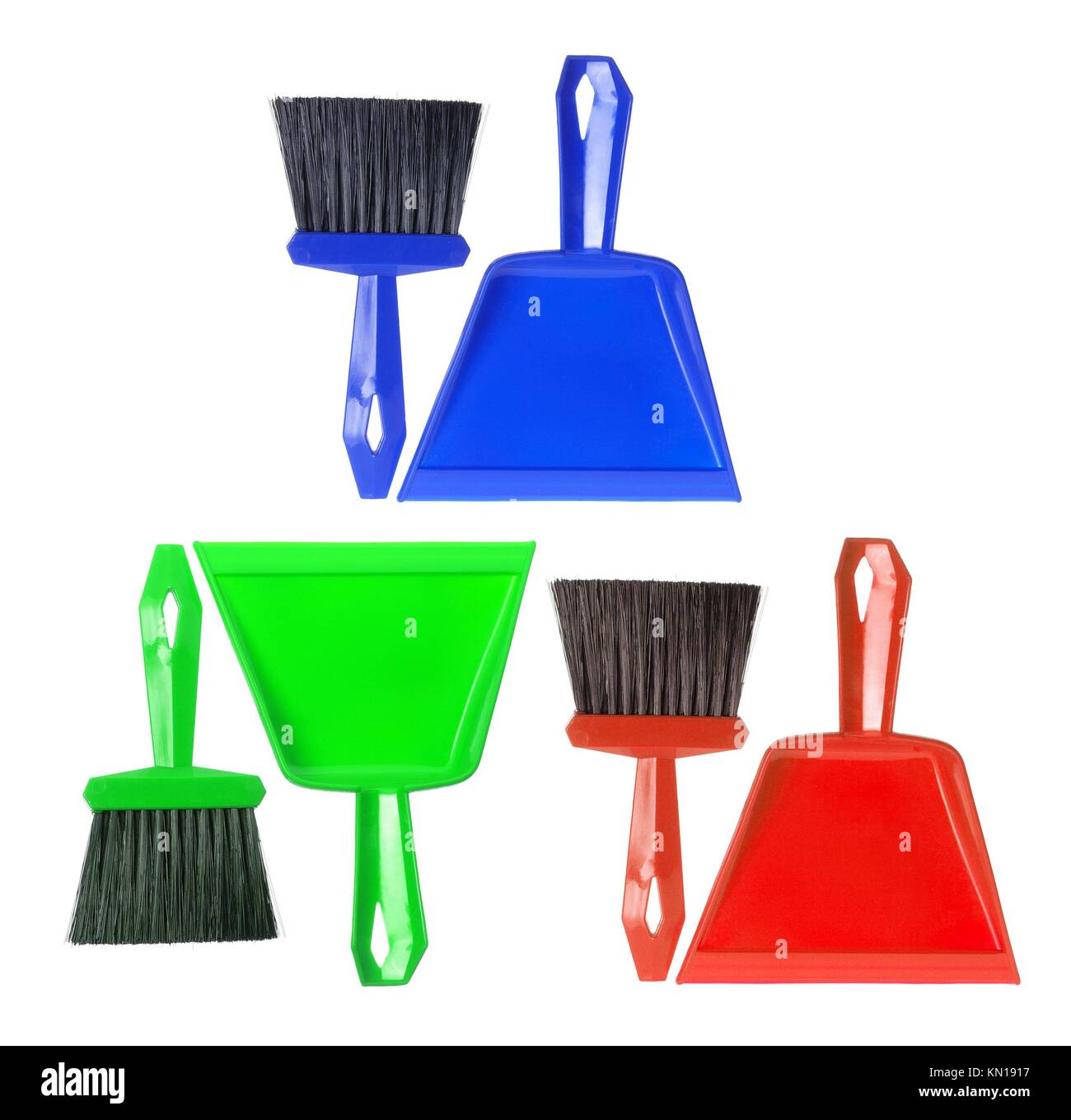 Dust Pans on White Background Stock Photo - Alamy