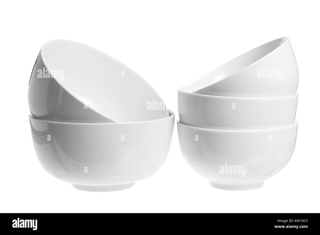 Stacks of Bowls on White Background Stock Photo - Alamy