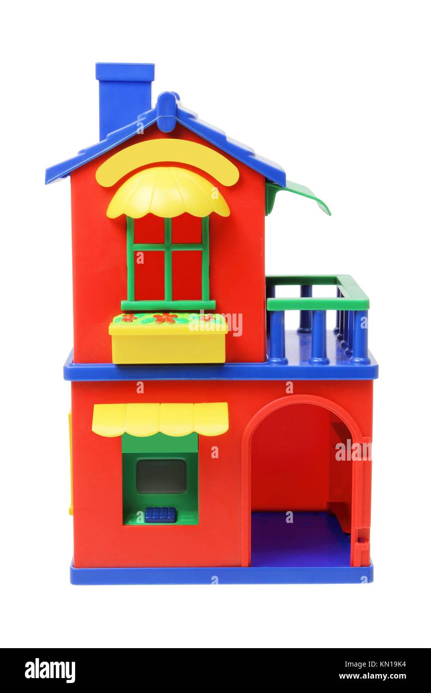 Toy House on White Background Stock Photo - Alamy