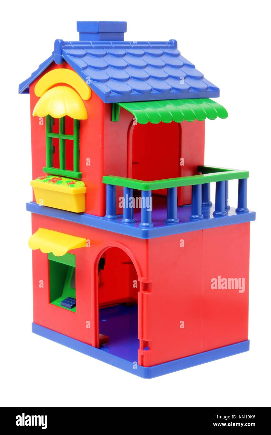 Toy House on White Background Stock Photo - Alamy
