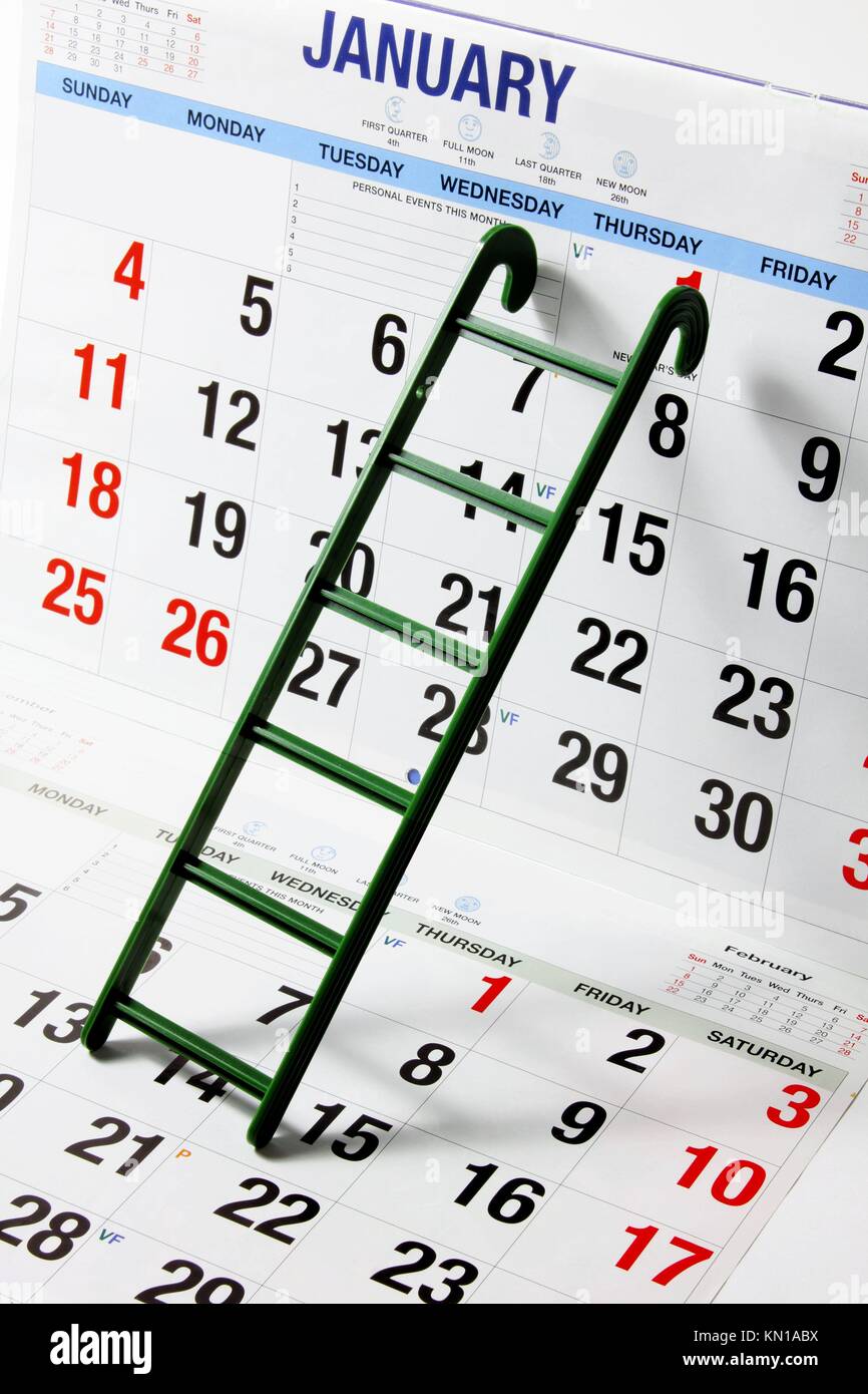 Ladder on Calendar Stock Photo - Alamy
