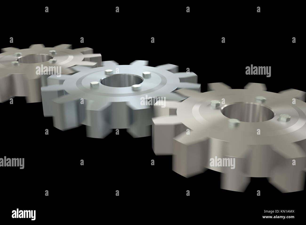 rotating three shiny metal with motion blur effect, 3d rendering Stock ...