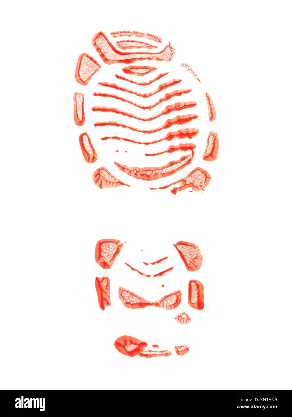 A boot print isolated against a white background Stock Photo - Alamy