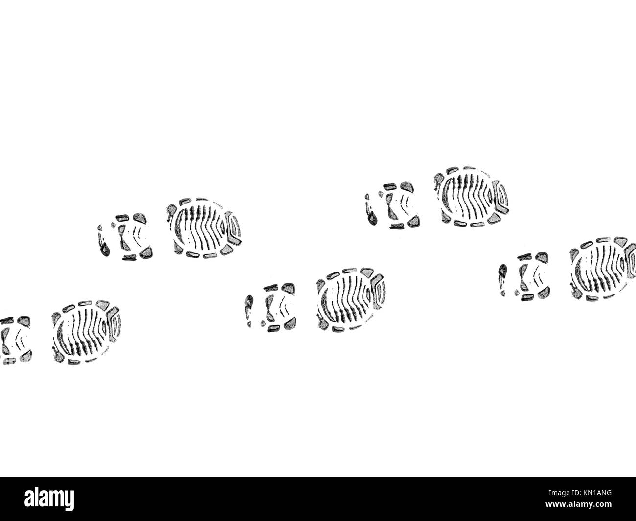 A boot print isolated against a white background Stock Photo - Alamy