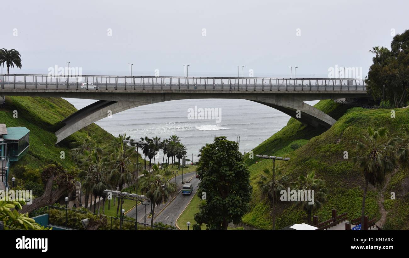 Lima, Peru - November 2nd, 2017: View of the Villena bridge in the ...