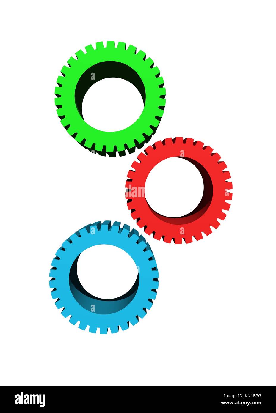 3d gears isolated against a white background Stock Photo - Alamy