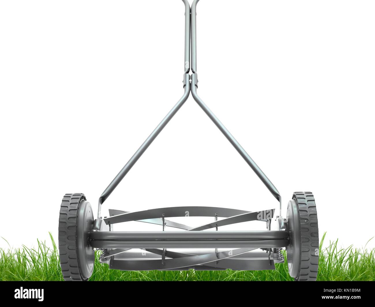 A push mower isolated against a white background Stock Photo - Alamy