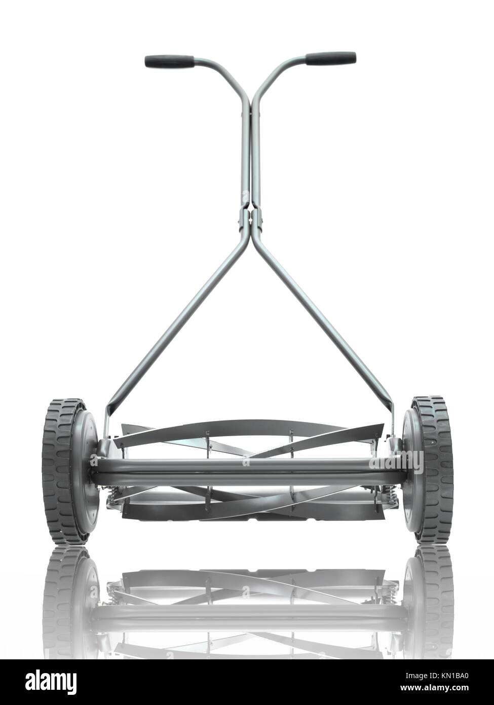 A push mower isolated against a white background Stock Photo - Alamy