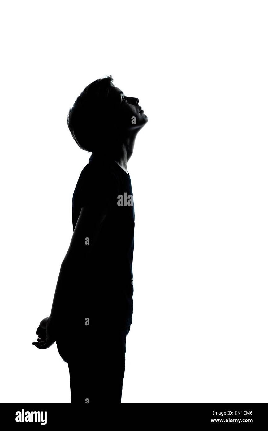 Boy looking up silhouette Cut Out Stock Images & Pictures - Alamy