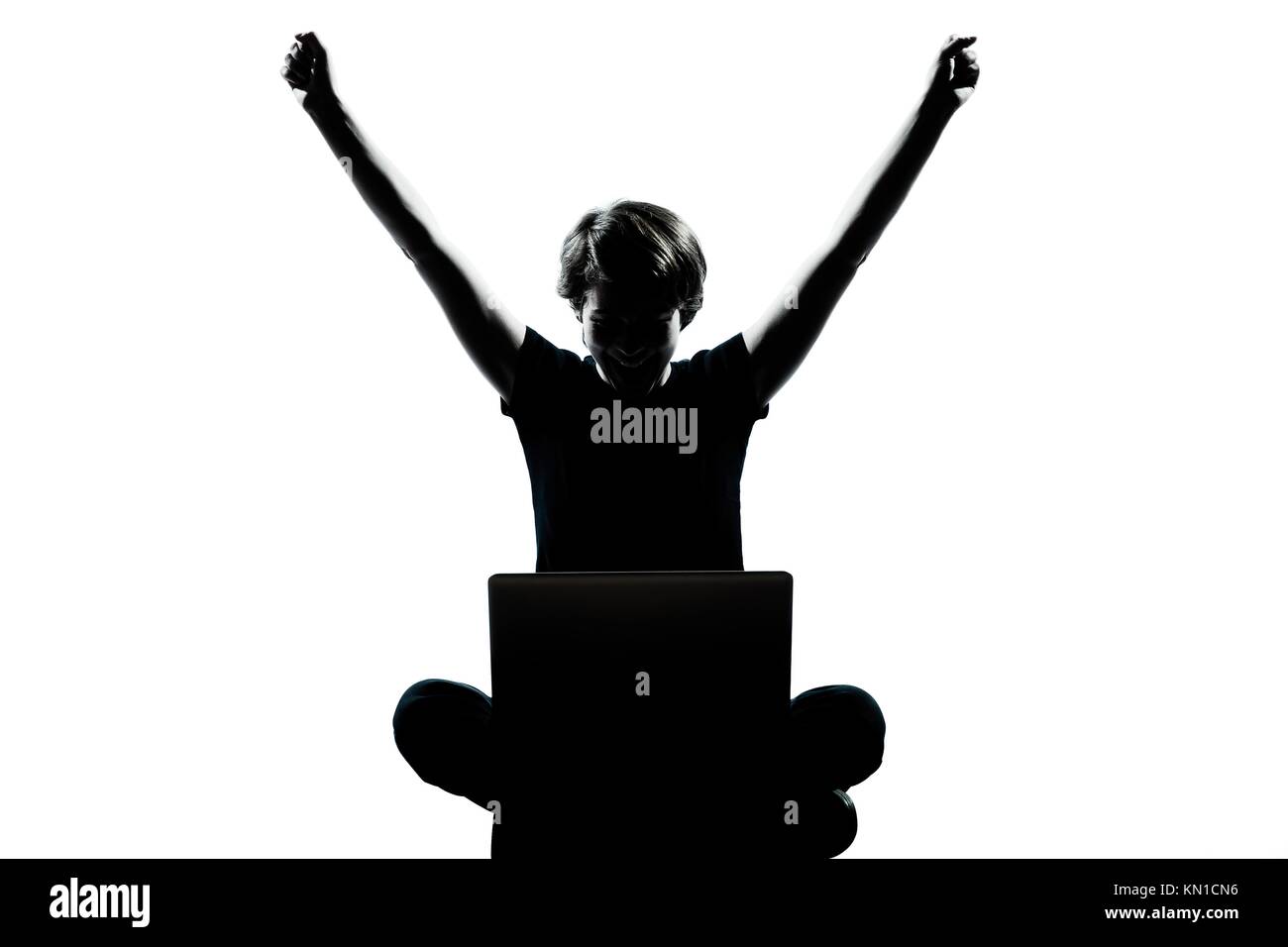 Girl arms out laptop hi-res stock photography and images - Alamy