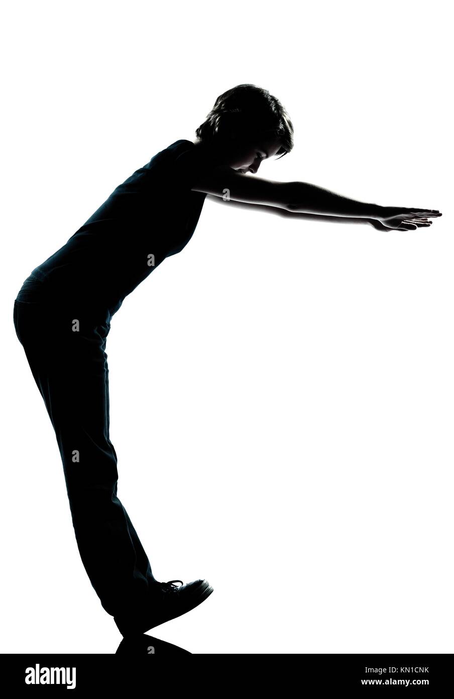 Person looking down silhouette Cut Out Stock Images & Pictures - Alamy