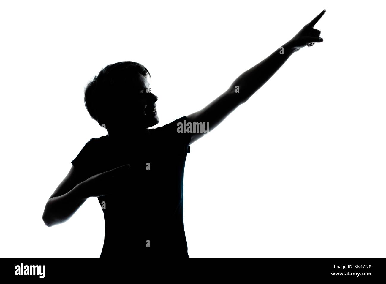 Boy looking up silhouette Cut Out Stock Images & Pictures - Alamy