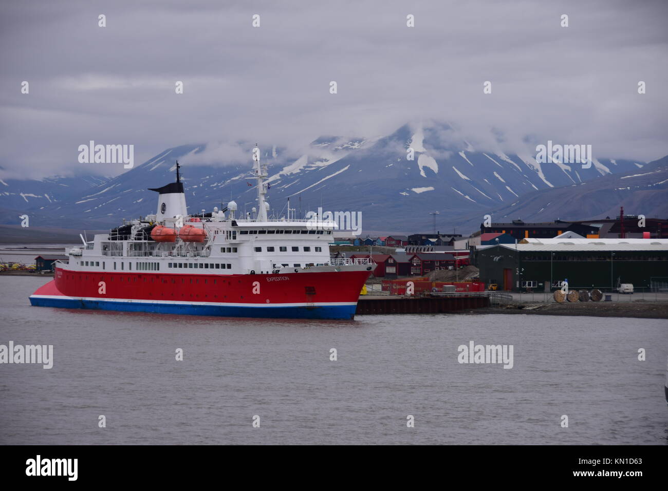Expedition ship "Expedition" in Longyearbyen, Svalbard, Norway ...