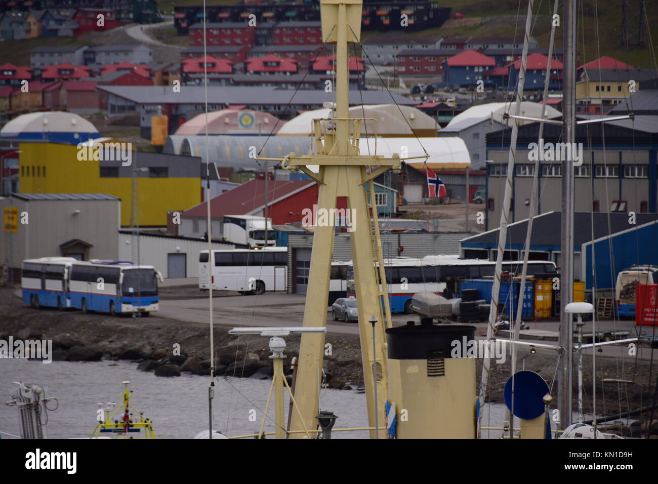 Longyearbyen, Spitzbergen, Svalbard, Norway, Arctic, Harbour, port ...