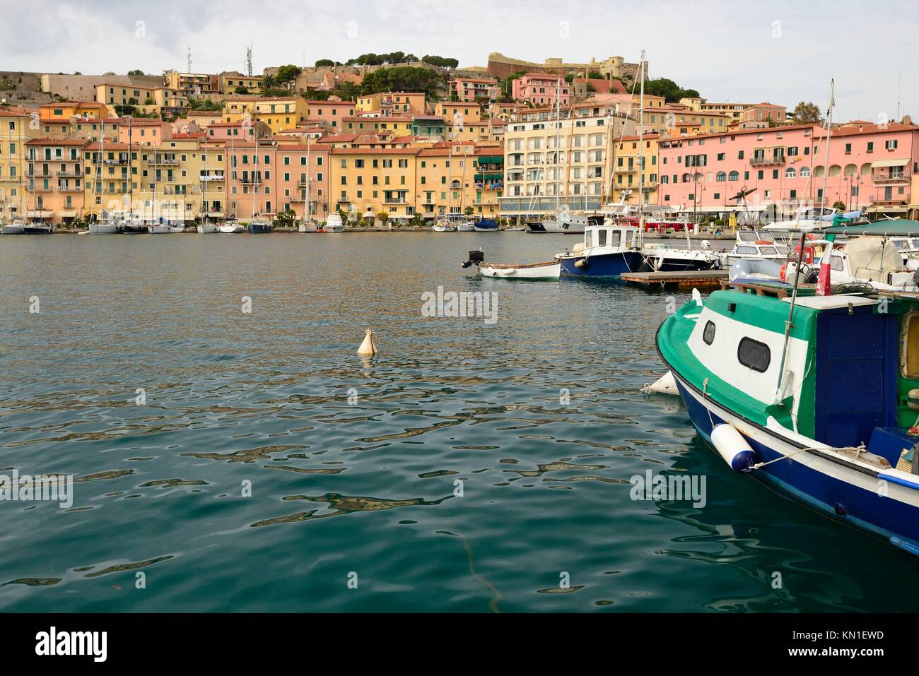 cityscape of the inlet of the harbour of village on island in ...