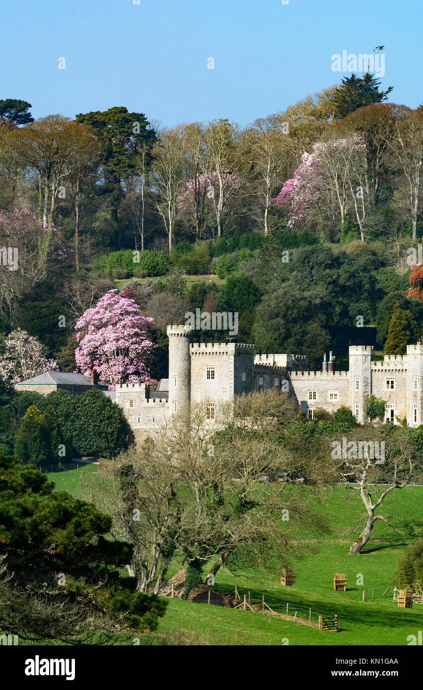 caerhays castle and gardens in cornwall, england, britain, uk Stock ...