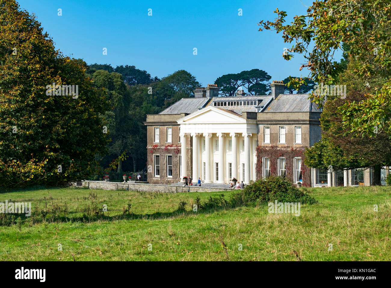 a country mansion house near truro in cornwall, england, britain, uk ...