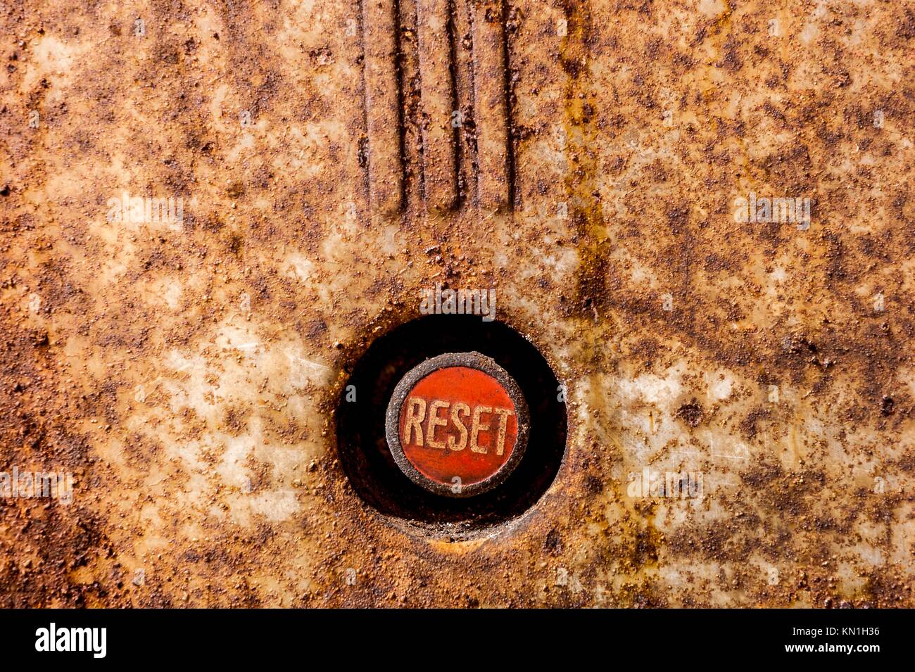 A defunct electrical reset switch in an abondoned factory, Birmingham ...