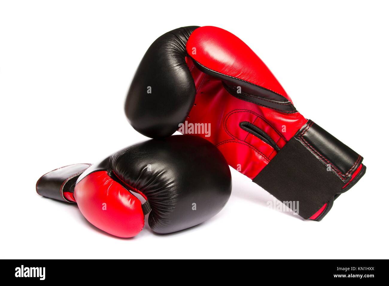 Close view of some boxing gloves isolated on a white background Stock ...