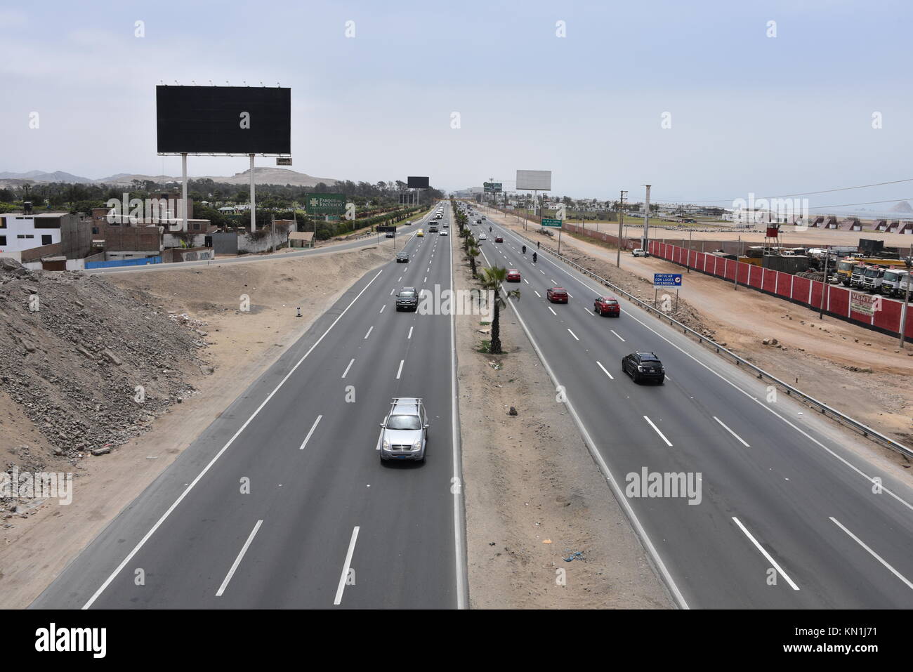 Lima, Peru - November 2nd, 2017: Traffic on the Panamericana Sur ...