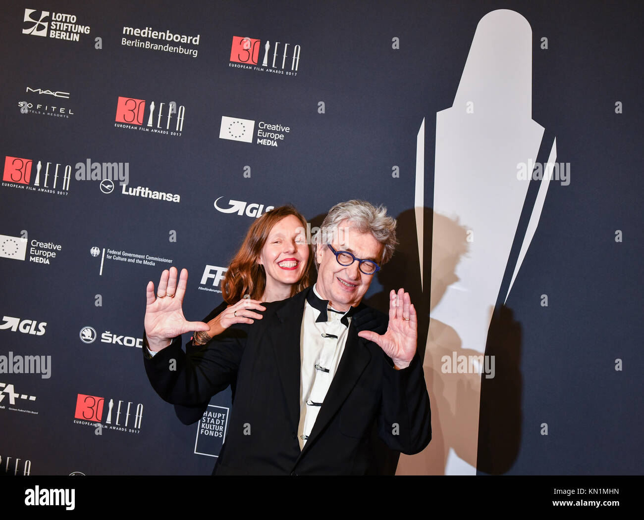 Berlin, Germany. 9th Dec, 2017. Director Wim Wender and his wife Donata ...