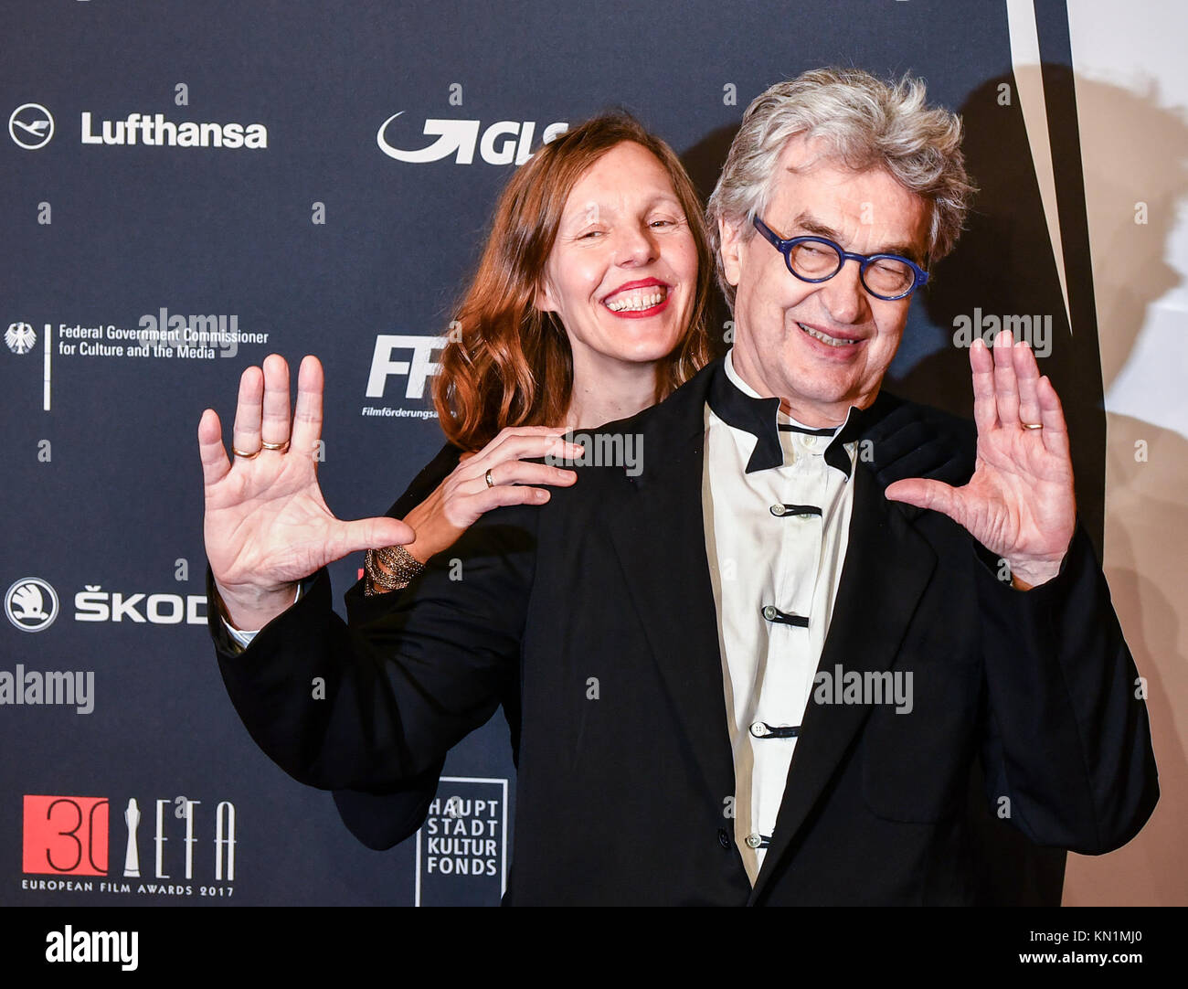 Berlin, Germany. 9th Dec, 2017. Director Wim Wender and his wife Donata ...