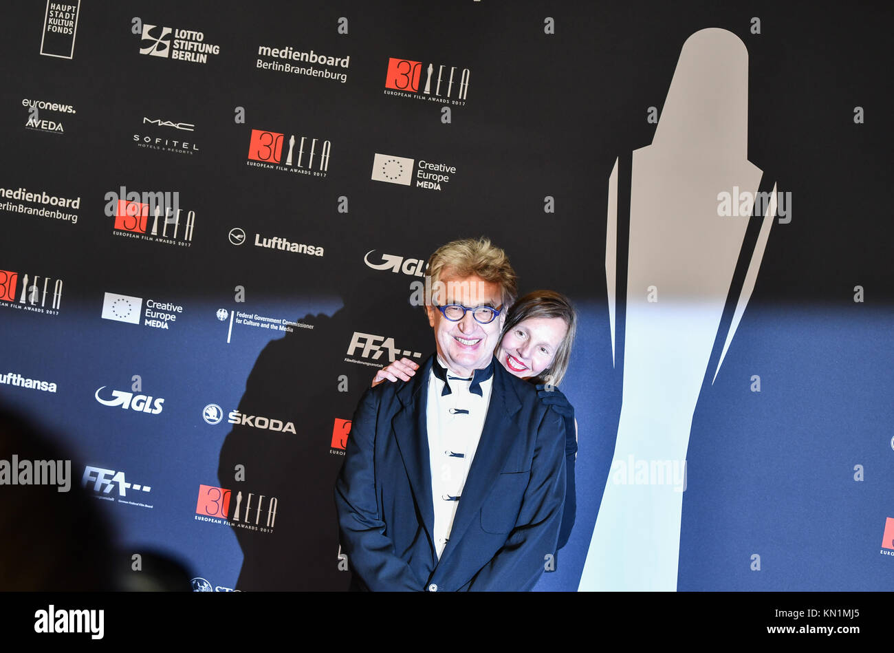 Berlin, Germany. 9th Dec, 2017. Director Wim Wender and his wife Donata ...