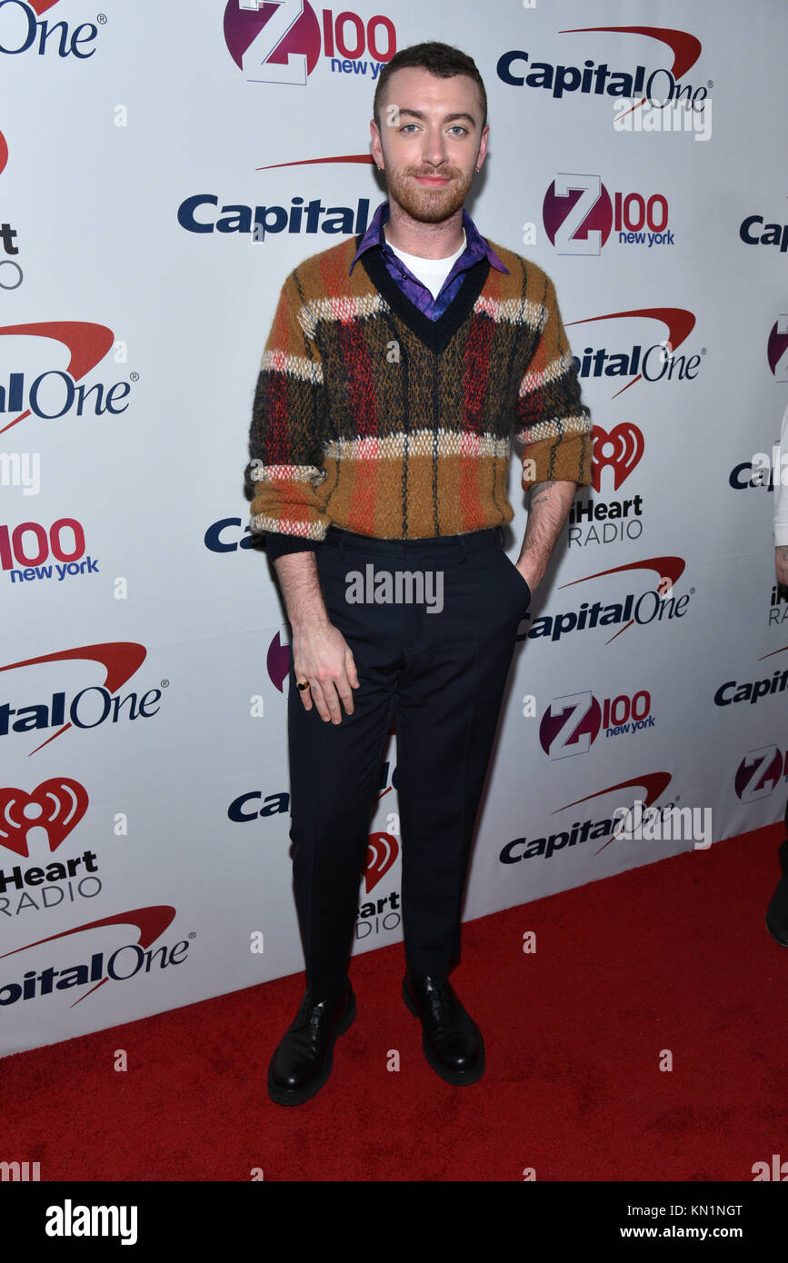 Sam Smith attends the Z100's Jingle Ball 2017 press room on December 8 ...