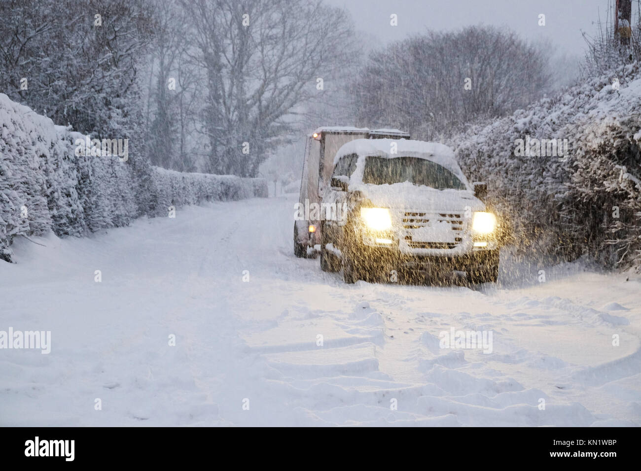 Titley, Herefordshire, UK - December 2017 - The rural B4355 road ...
