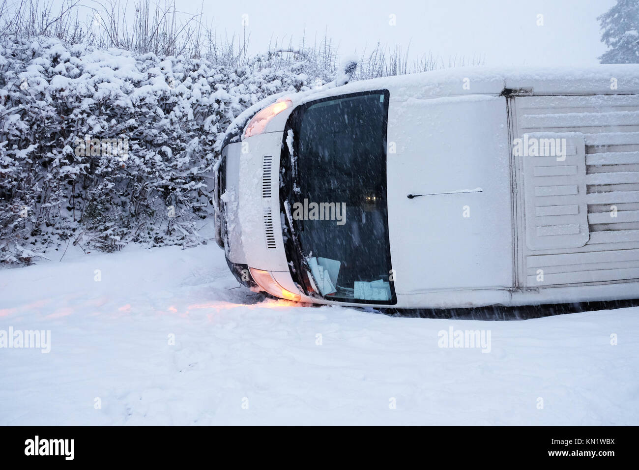 Titley, Herefordshire, UK - December 2017 - A courier parcel delivery ...