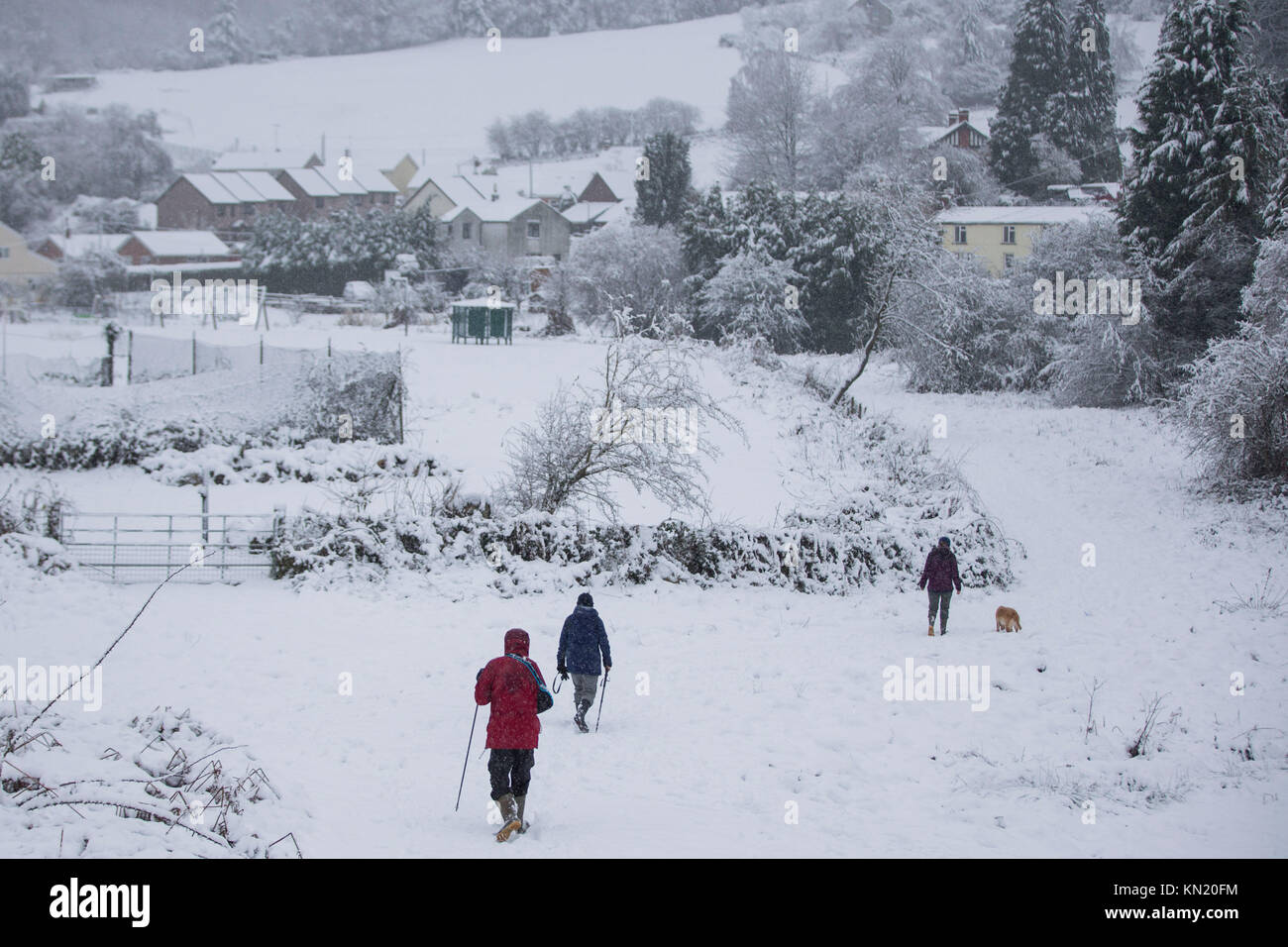 Soudley, Gloucestershire, UK. 10th December 2017. Snowy scenes in the ...