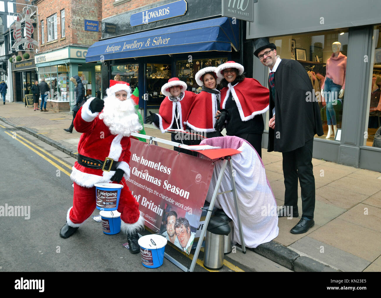 Santas doing a homeless charity collection at the Victorian Christmas ...