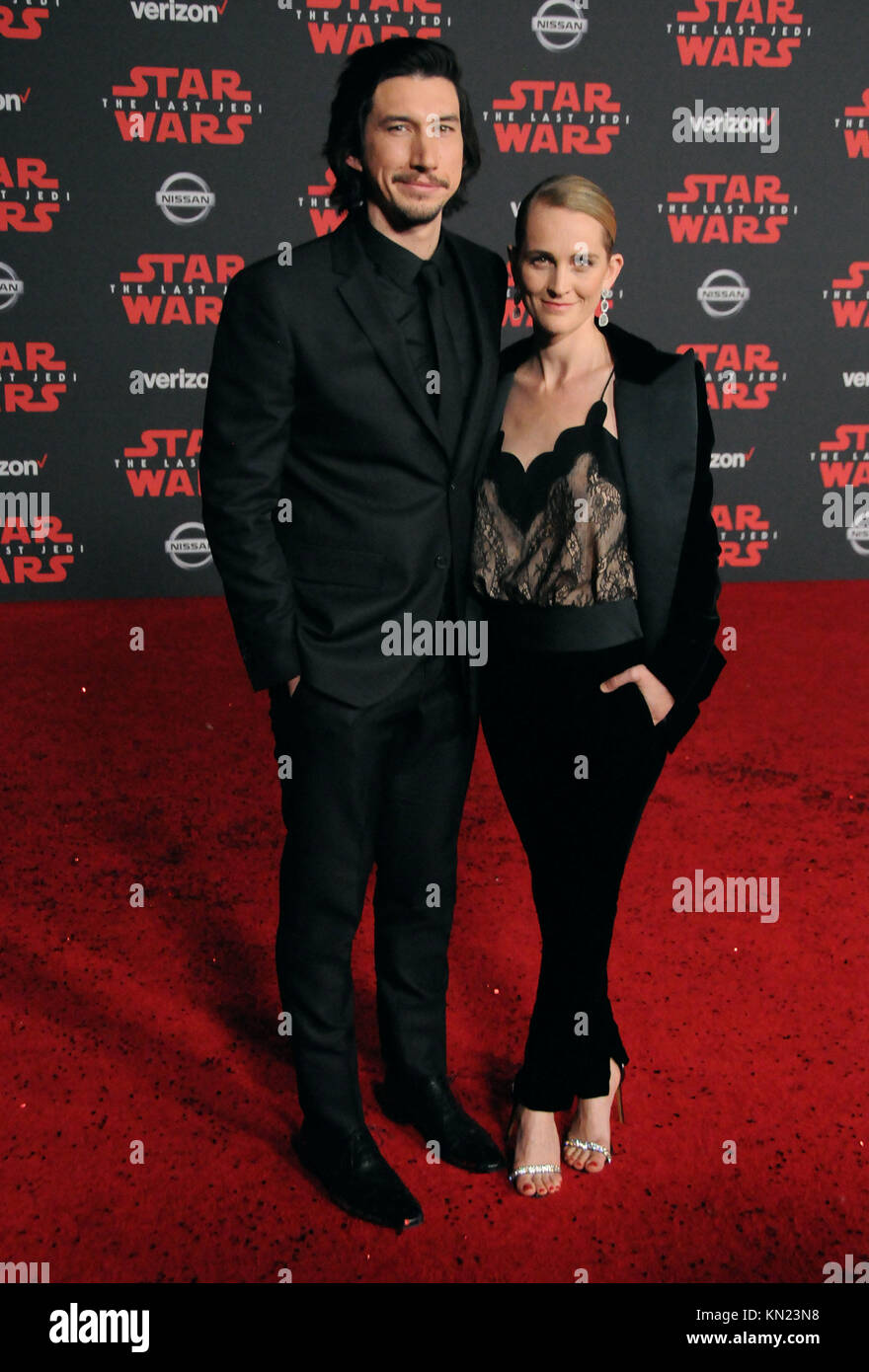 Los Angeles, USA. 09th Dec, 2017. (L-R) Actor Adam Driver and wife ...