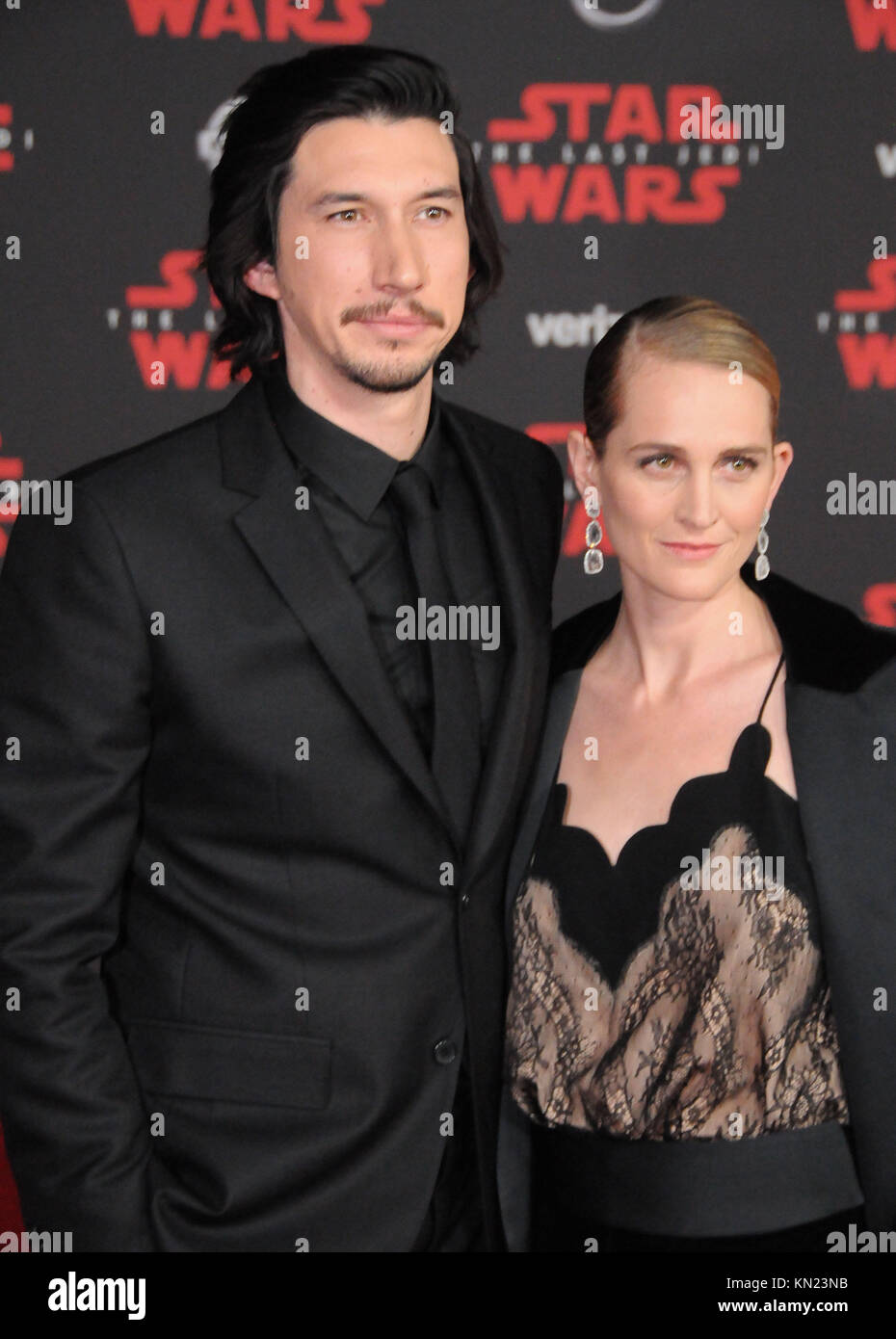 Los Angeles, USA. 09th Dec, 2017. (L-R) Actor Adam Driver and wife ...