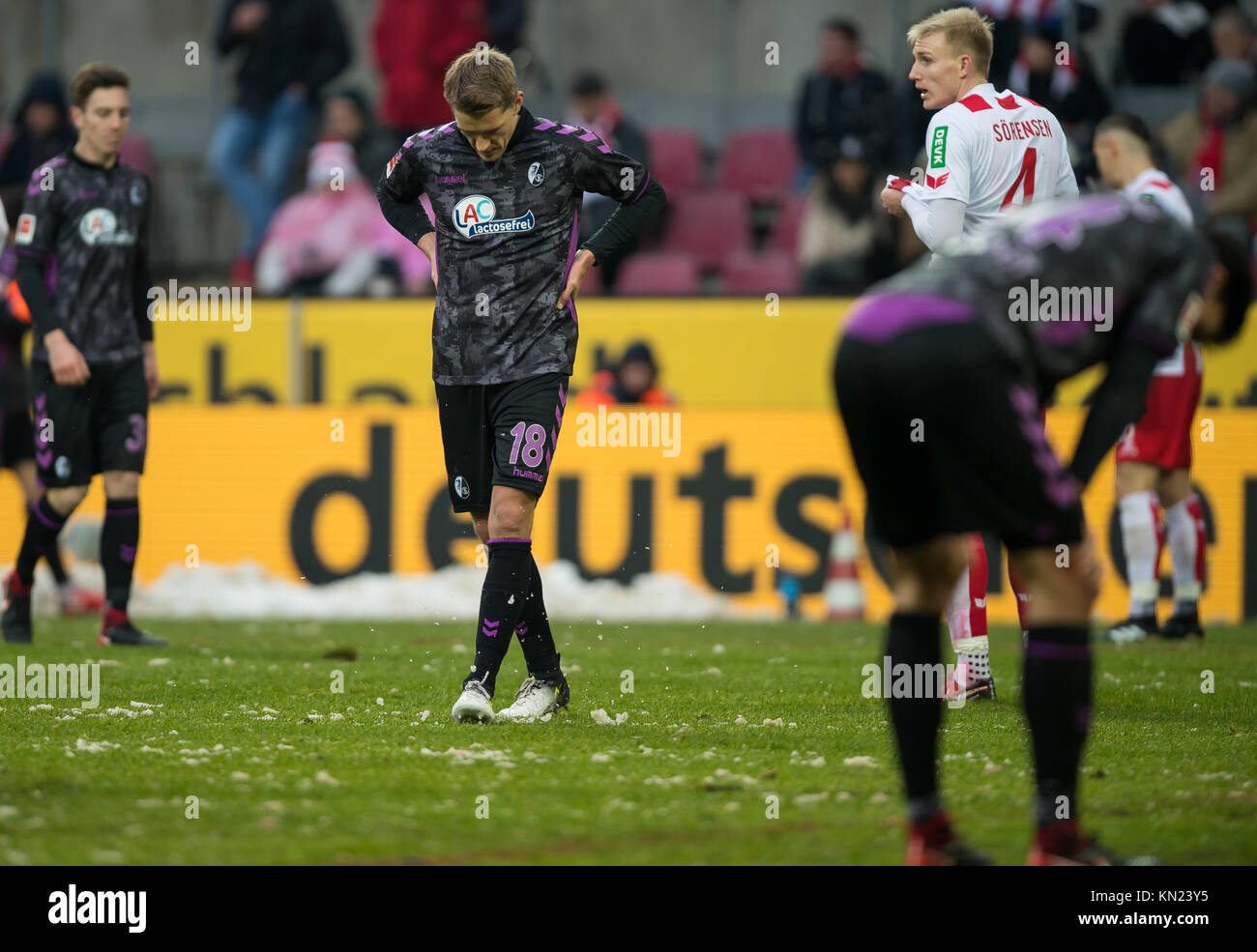 Cologne, Germany. 10th Dec, 2017. Freiburg's Nils Petersen standing ...