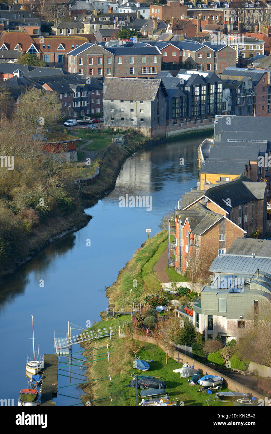 Lewes, East Sussex, in the South Downs national park, showing the Ouse ...