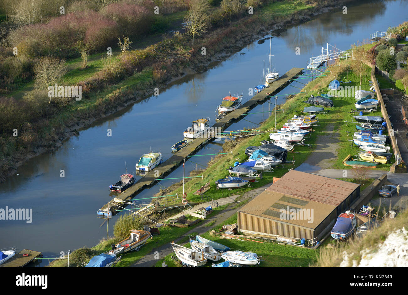 Lewes, East Sussex, in the South Downs national park, showing the Ouse ...