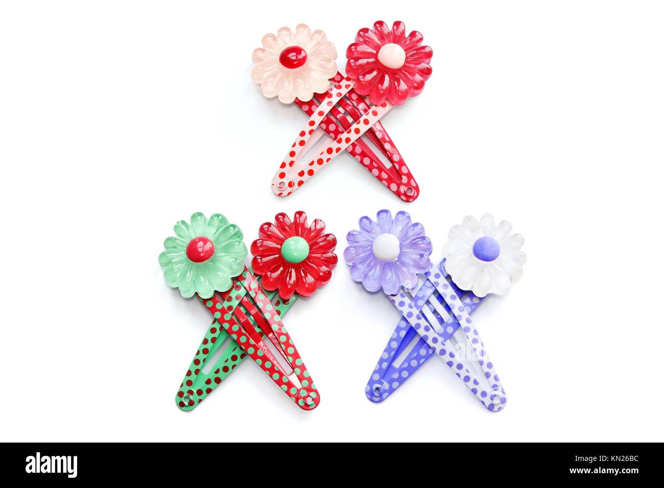 Hair Clips on White Background Stock Photo - Alamy