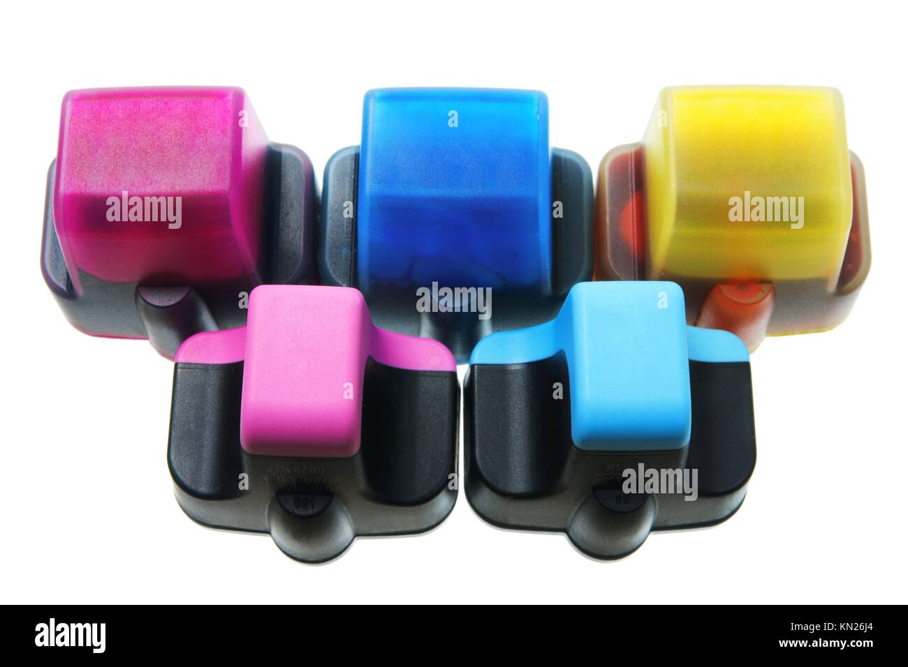 Ink Cartridges on White Background Stock Photo - Alamy