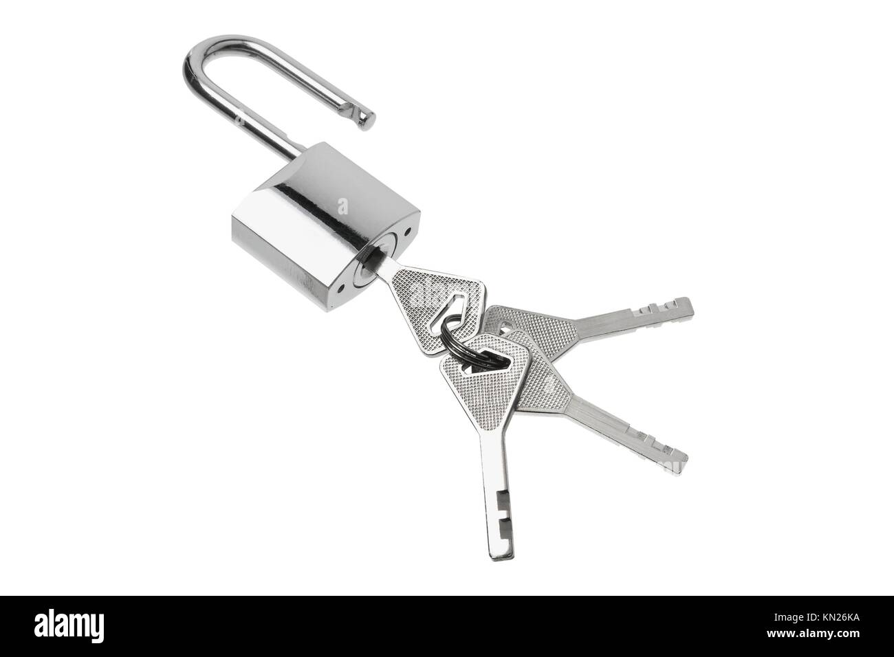 Padlock and Keys on White Background Stock Photo - Alamy
