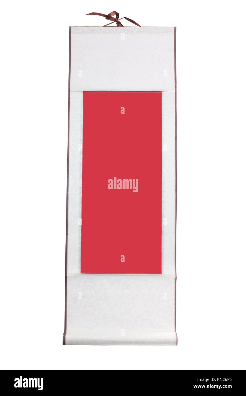 Chinese Scroll on White Background Stock Photo - Alamy