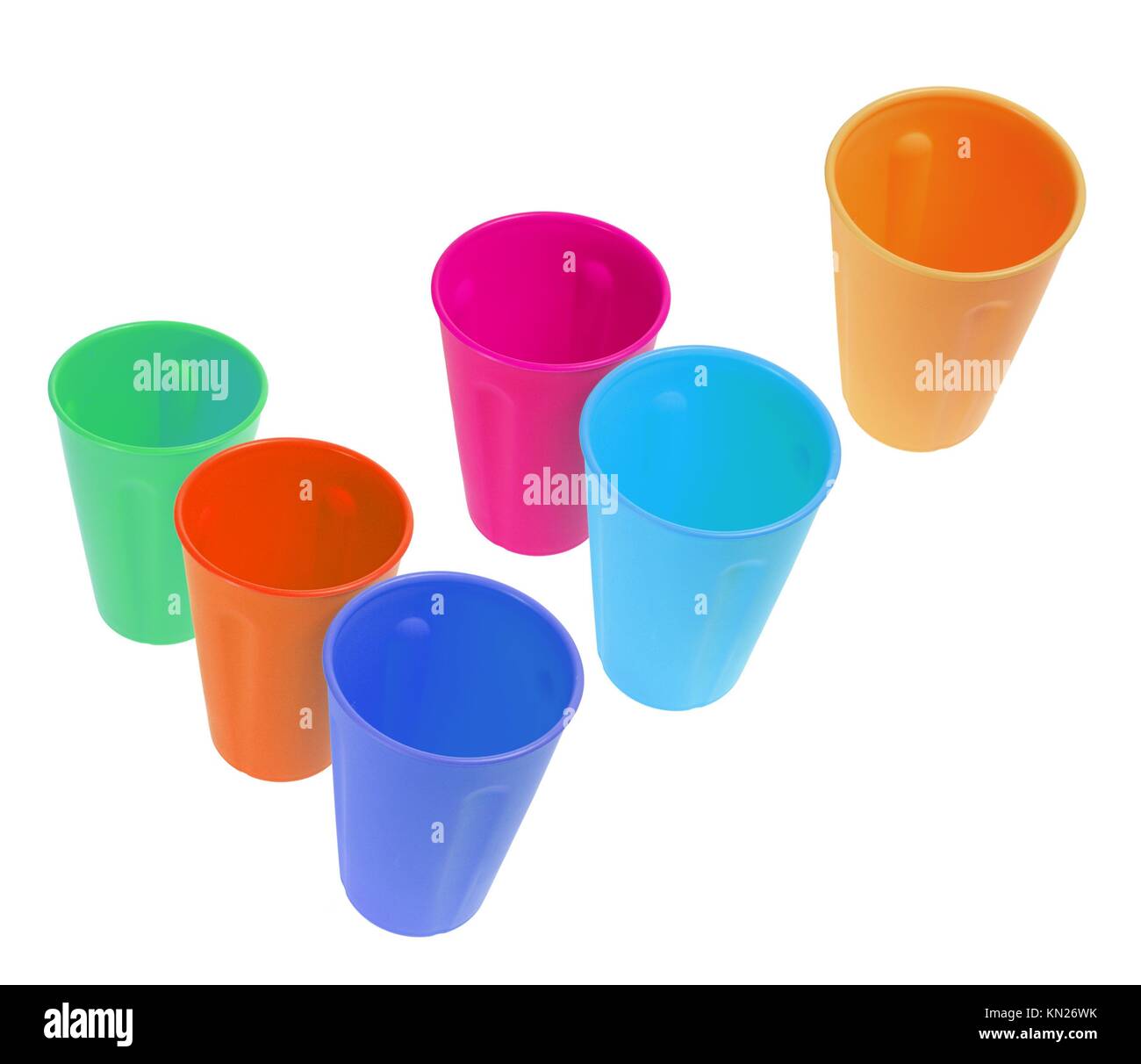 Plastic Cups on White Background Stock Photo - Alamy